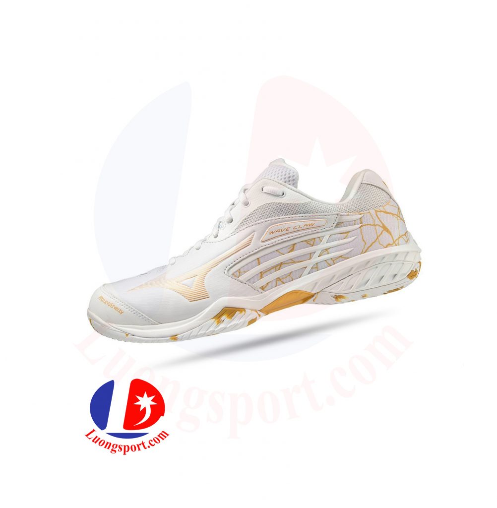 Giày cầu lông Mizuno Wave Claw Pro - Trắng Vàng chính hãng