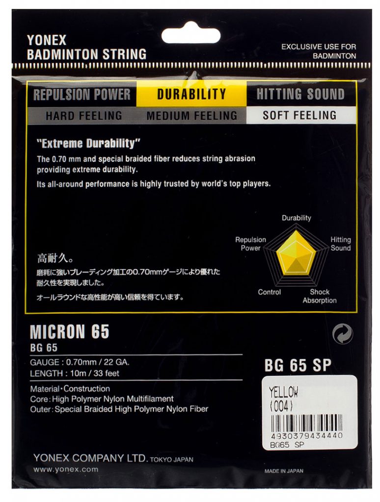 Dây cước căng vợt Yonex BG 65 - Hồng